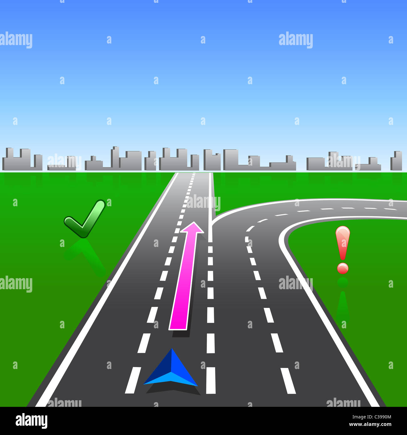 map navigator city streets gps with signs Stock Photo - Alamy