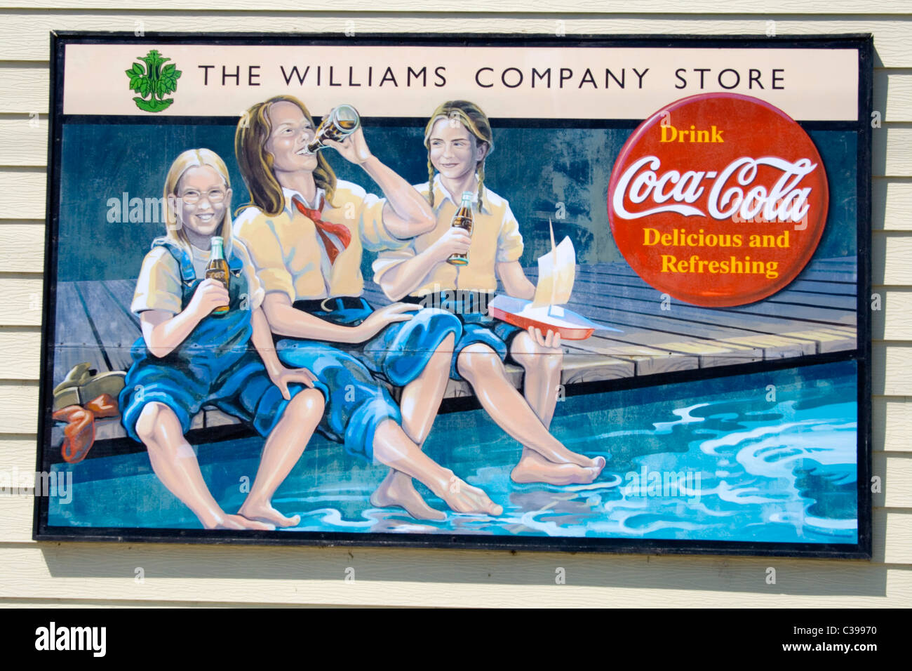 Old time sign on the Williams Company General Store advertising Coca ...