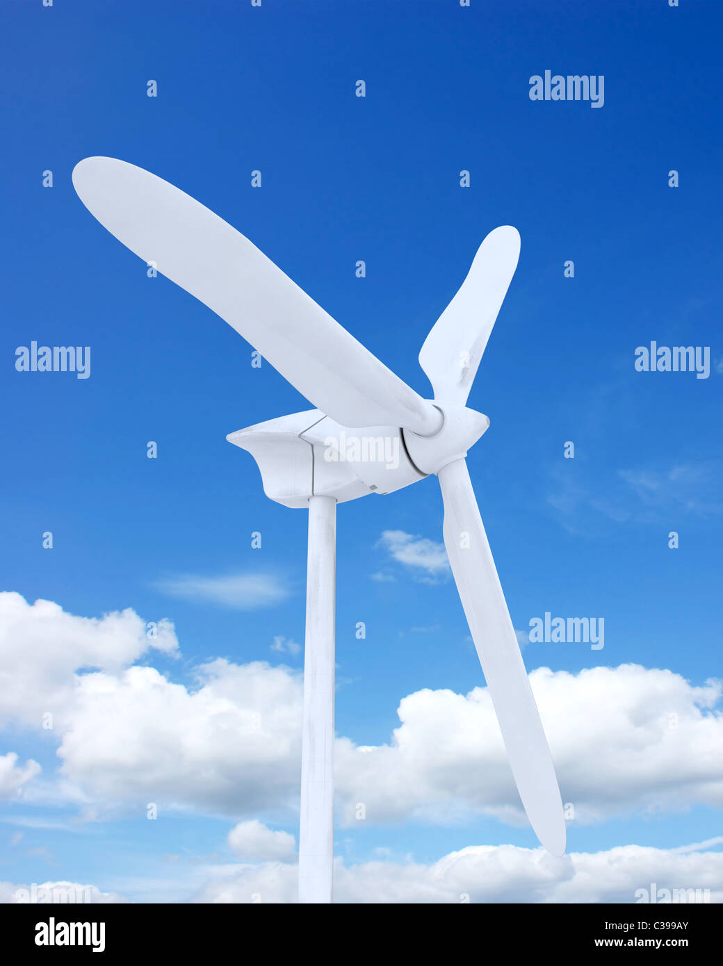 3d render of wind farm turbine and clouds Stock Photo - Alamy
