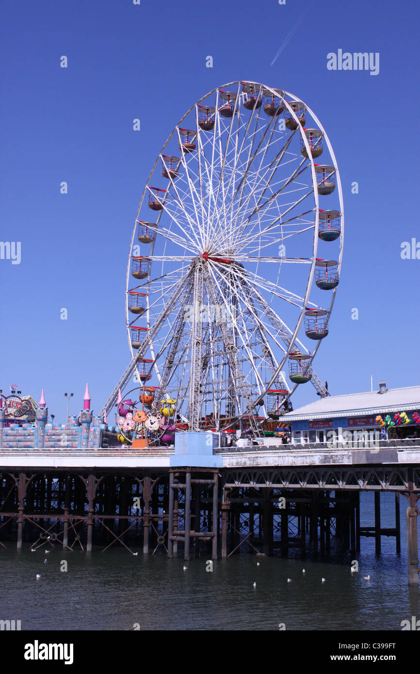 Central Pier and the big wheel, Blackpool, Lancashire Stock Photo - Alamy