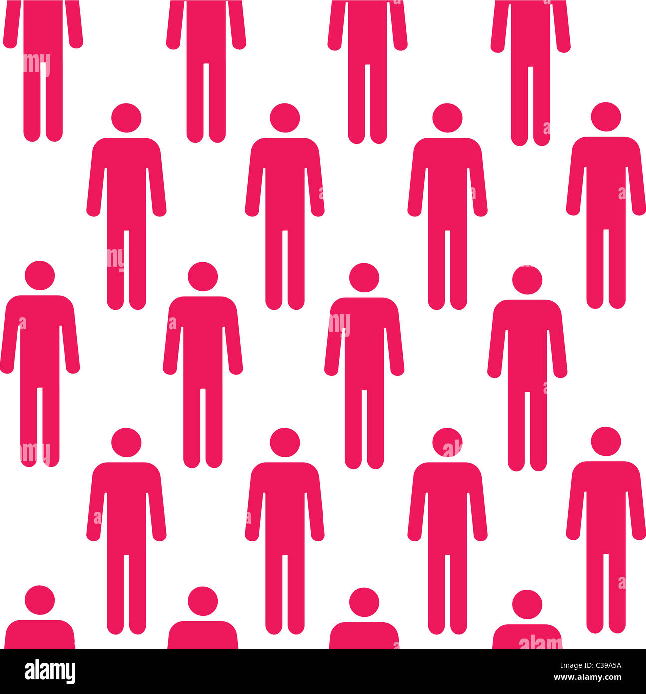 Seamless pattern with silhouettes of the person of red color.(can be ...