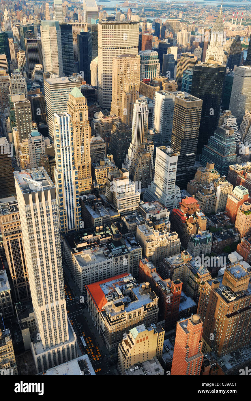 New York City Manhattan aerial skyline panorama view with skyscrapers ...