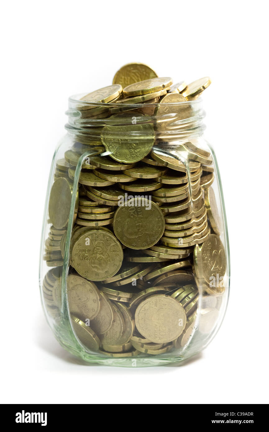 Full money jar hi-res stock photography and images - Alamy