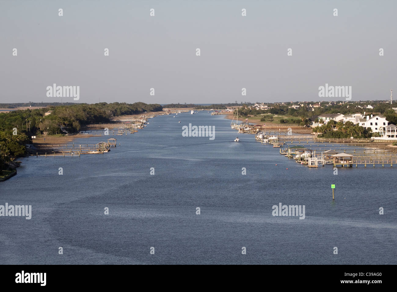 Intracoastal Waterway along the Isle of Palms in South Carolina. Near ...