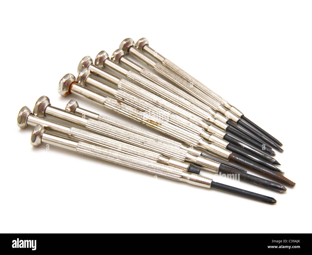 several screwdrivers on the white background Stock Photo - Alamy