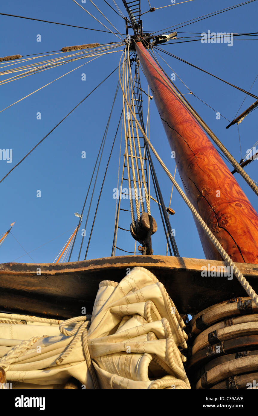 sailing ship rigging in Victoria harbor, Vancouver Island Stock Photo ...