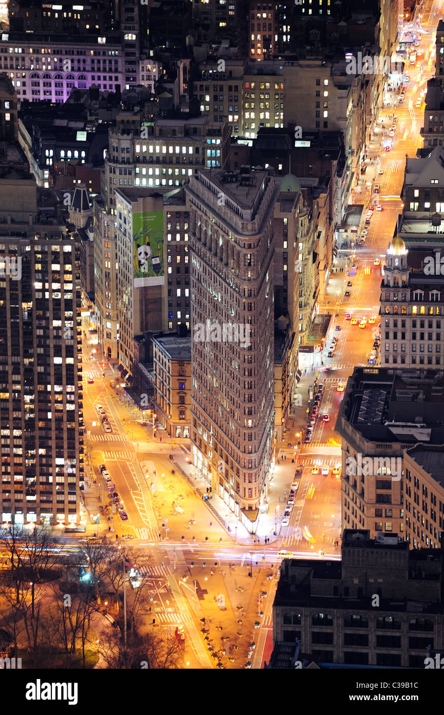 Flatiron building as the famous landmark in midtown Manhattan of New ...