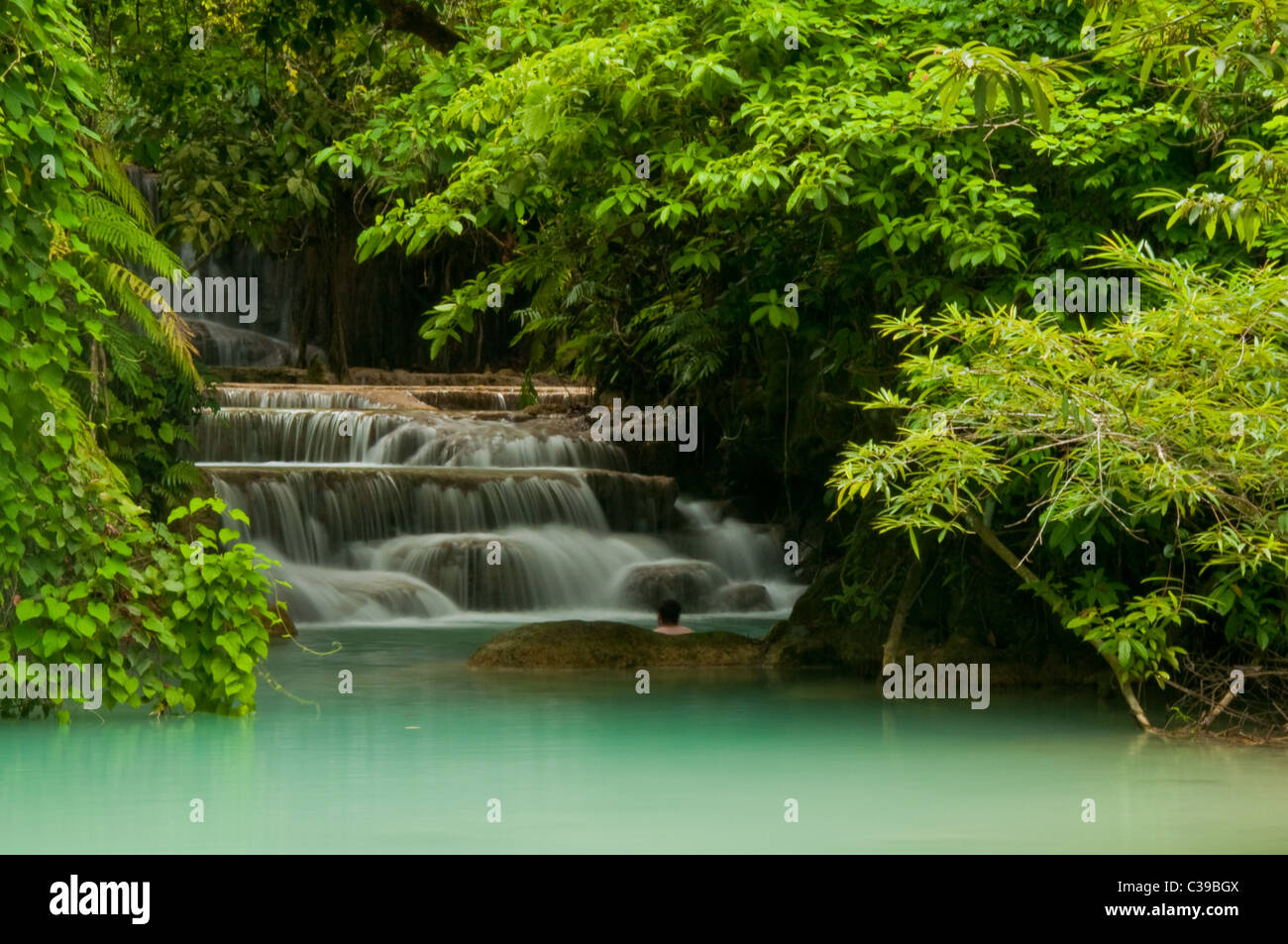 Kuang si waterfalls laos hi-res stock photography and images - Alamy