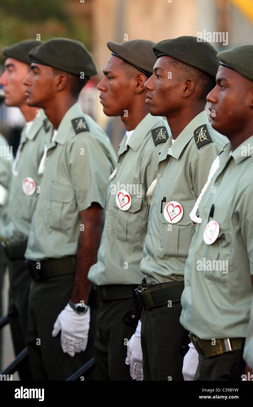 Young police officers during a new years presentation. Cartagena ...