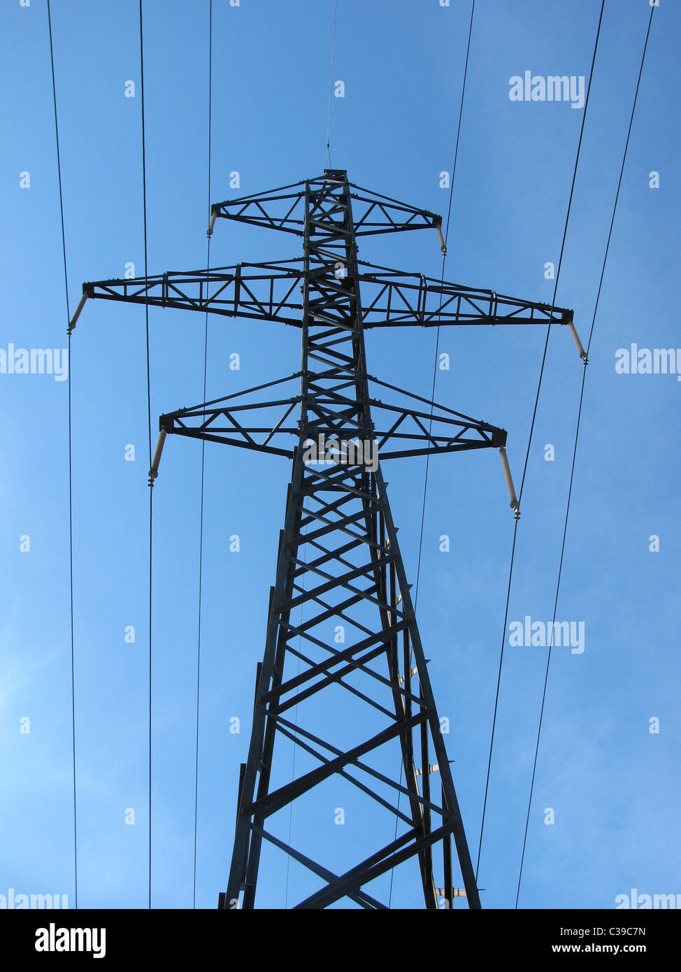 electricity tower over sky Stock Photo - Alamy