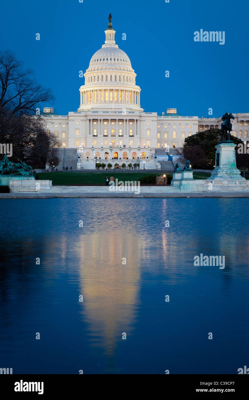 The United States Capitol at the end of the National Mall in Washington ...