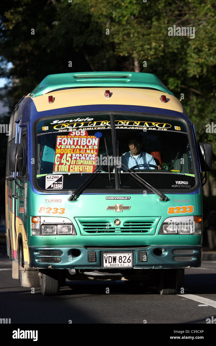 Mini bus in Bogota during rush hour traffic Stock Photo - Alamy