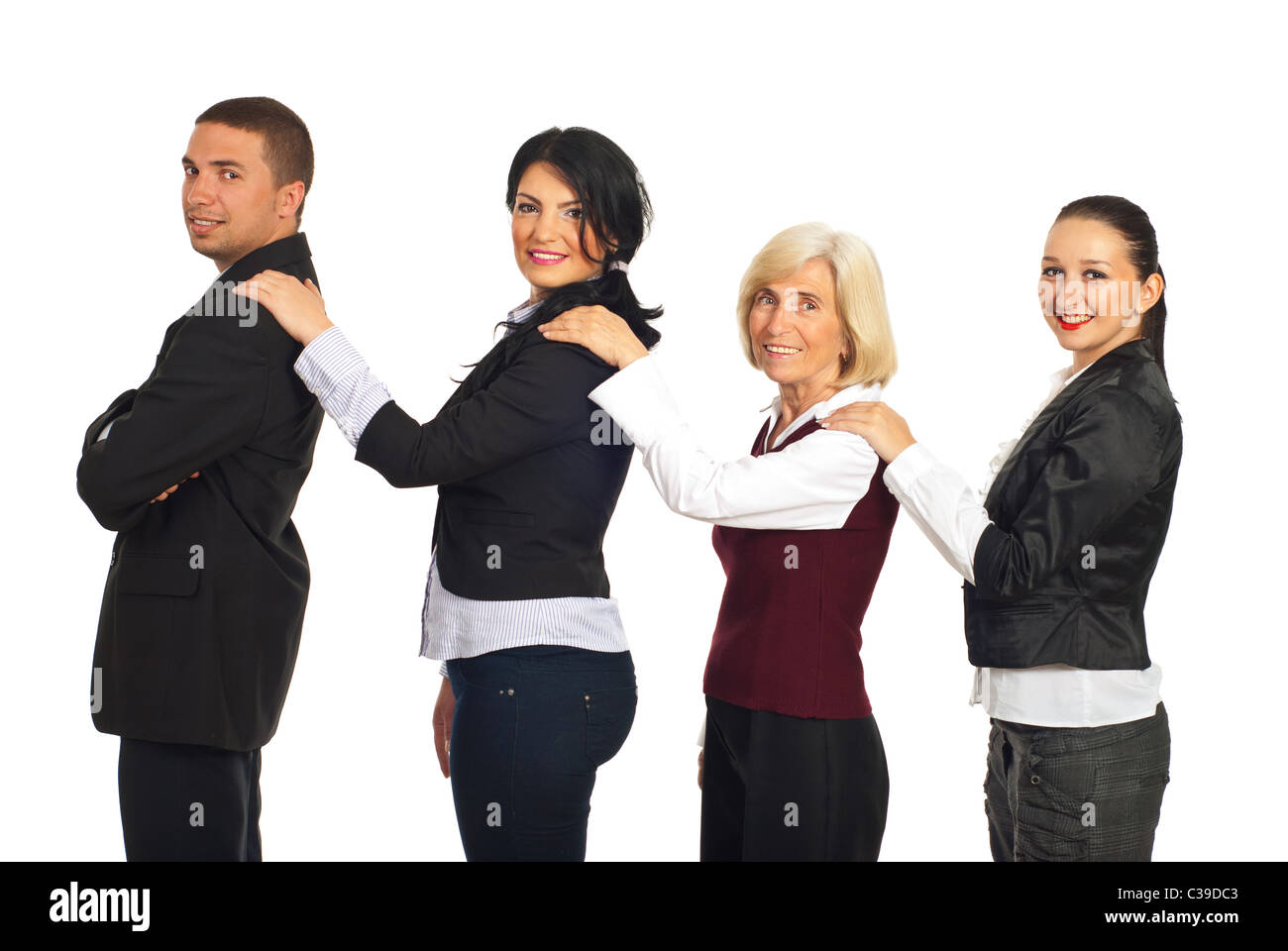 Business team hands on Cut Out Stock Images & Pictures - Alamy