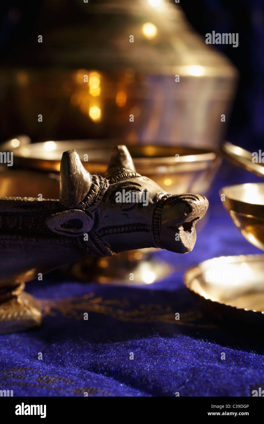 Still life of Indian brass crafts Stock Photo - Alamy