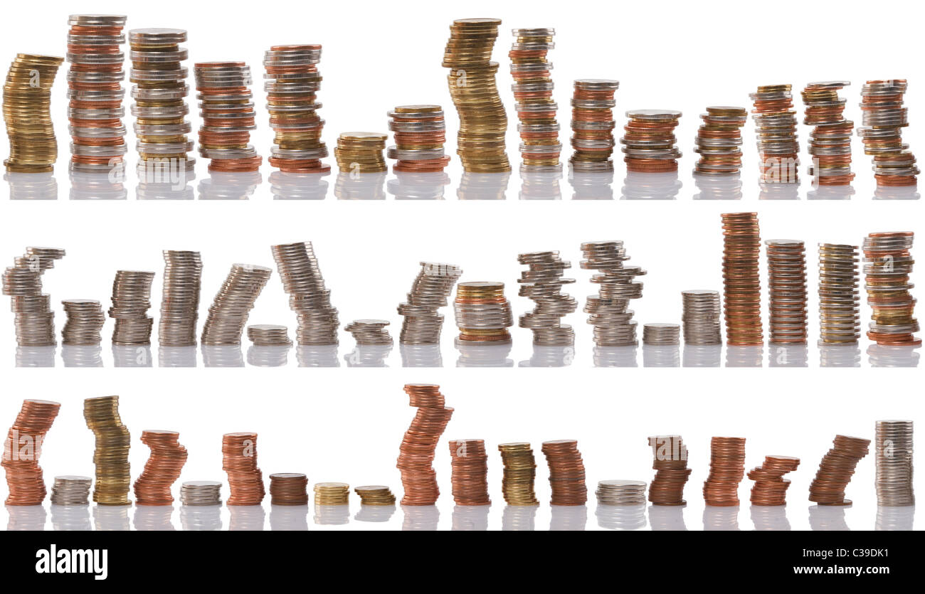 stacks of coin isolated on white background, financial concept Stock ...
