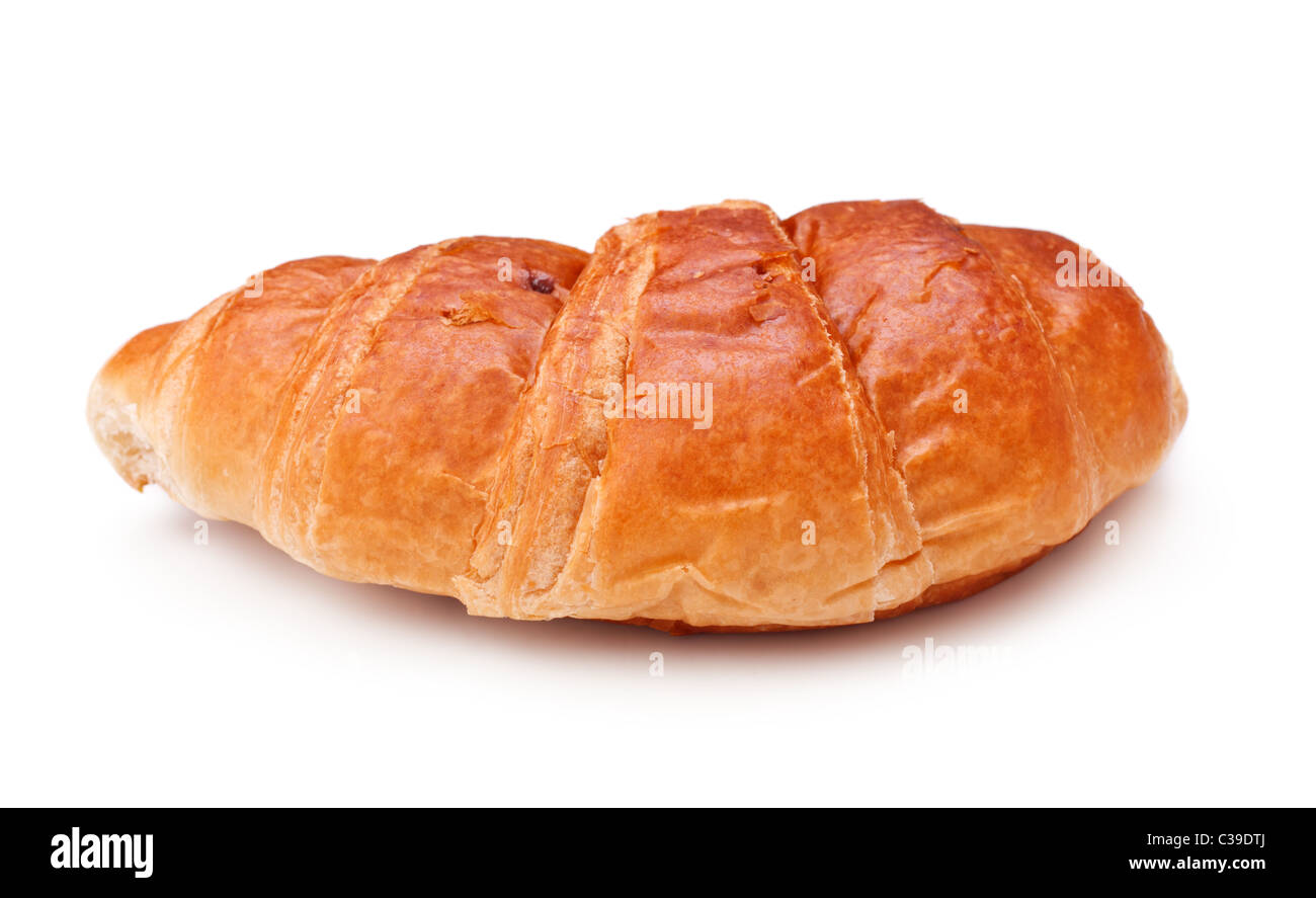 single fresh croissant isolated on white background Stock Photo - Alamy