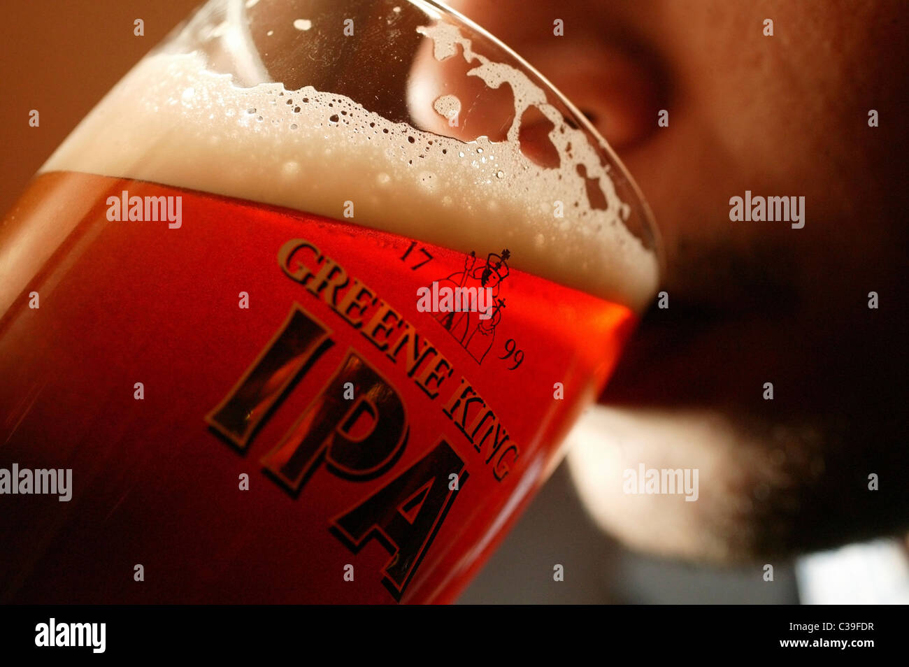 Picture shows a pint of Greene King IPA being served at a London pub ...
