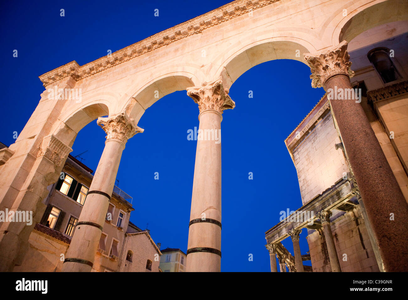 Historical monument near the Cathedral in Split (Croatia Stock Photo ...