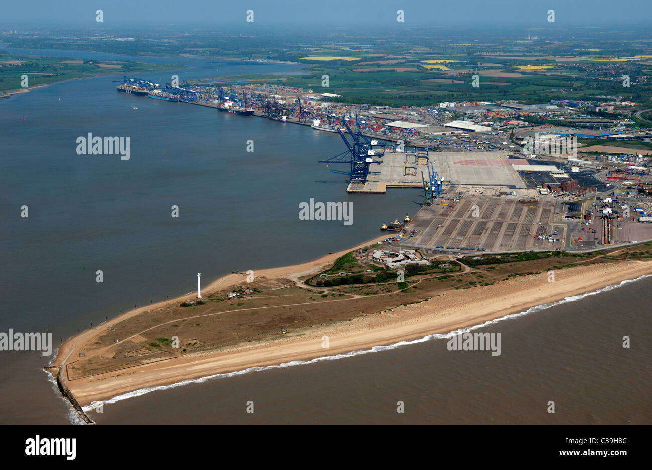 The Port of Felixstowe England UK seen from the air Stock Photo - Alamy