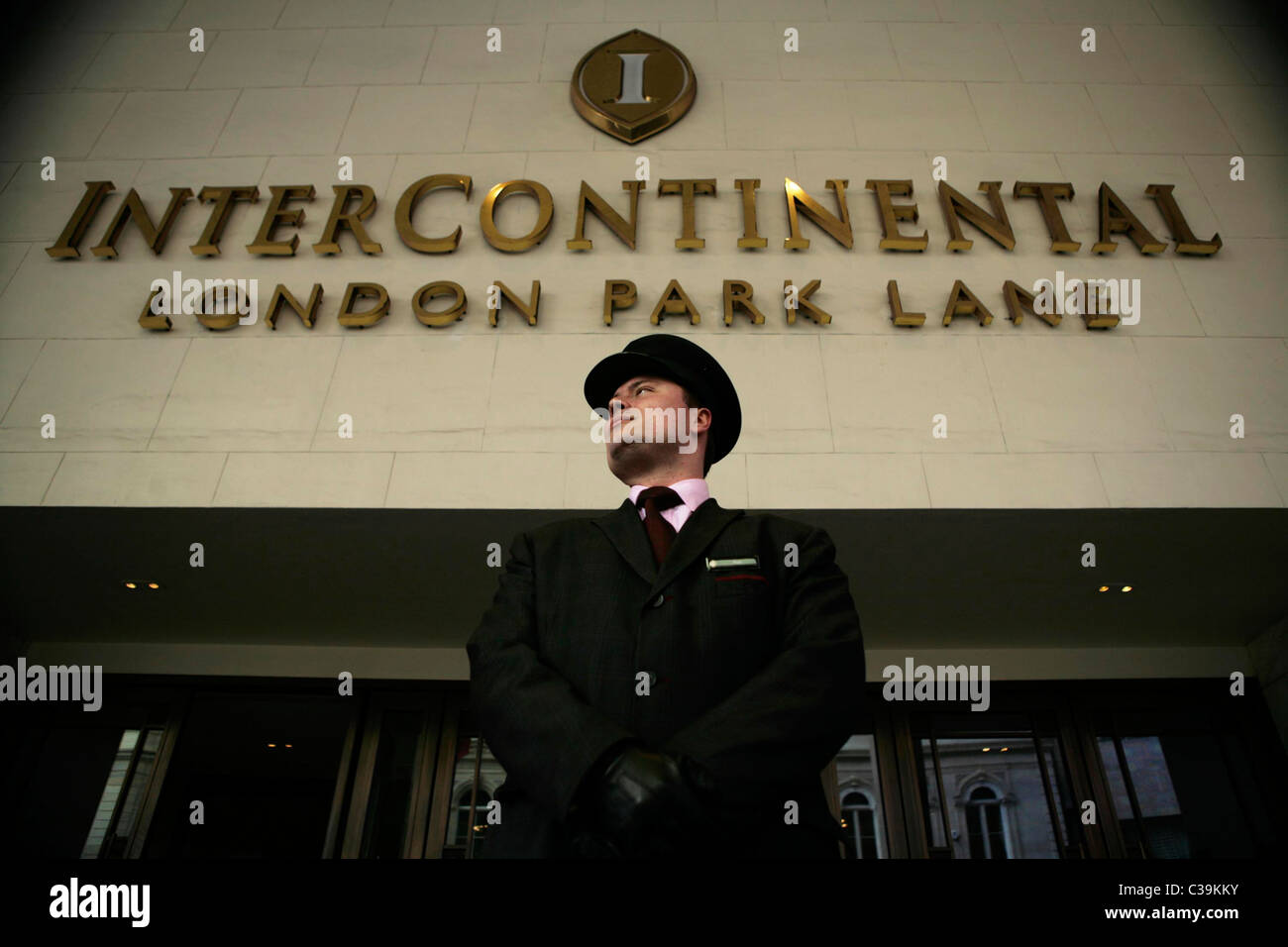 Exterior of the Intercontinental Hotel on Park Lane, London Stock Photo ...