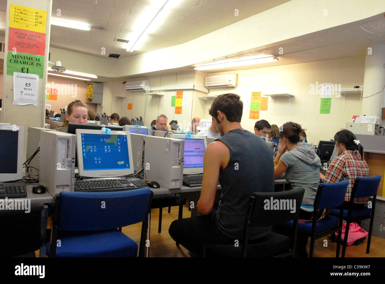 A Internet Cafe in Waterloo Stock Photo - Alamy