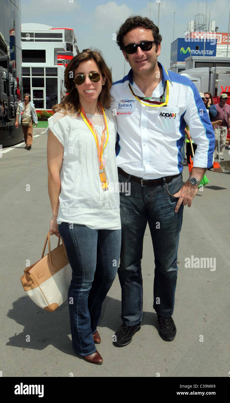Ana Aznar and Alejandro Agag attend the Formula One, Spanish Grand Prix ...