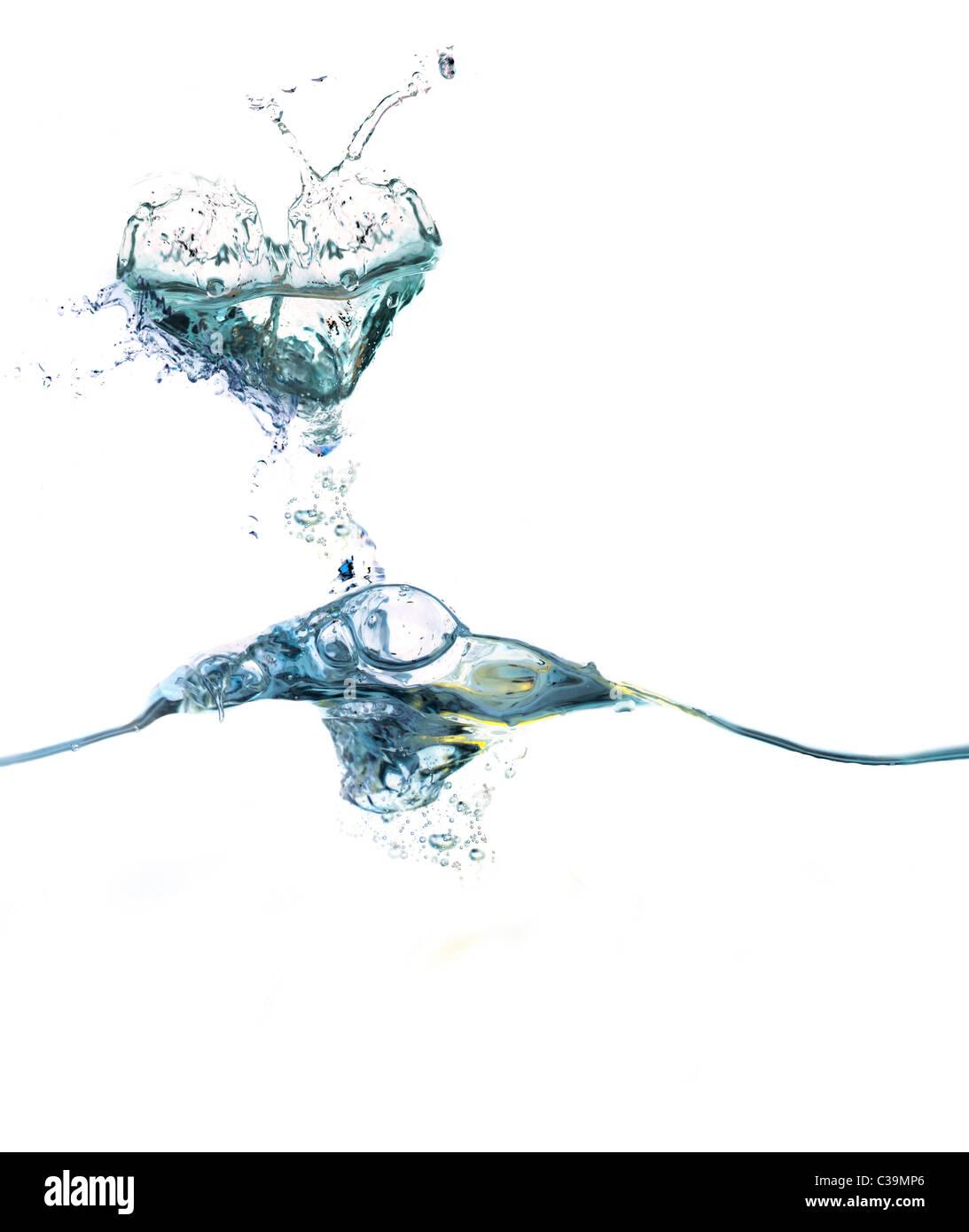 Water splash heart isolated on Cut Out Stock Images & Pictures - Alamy