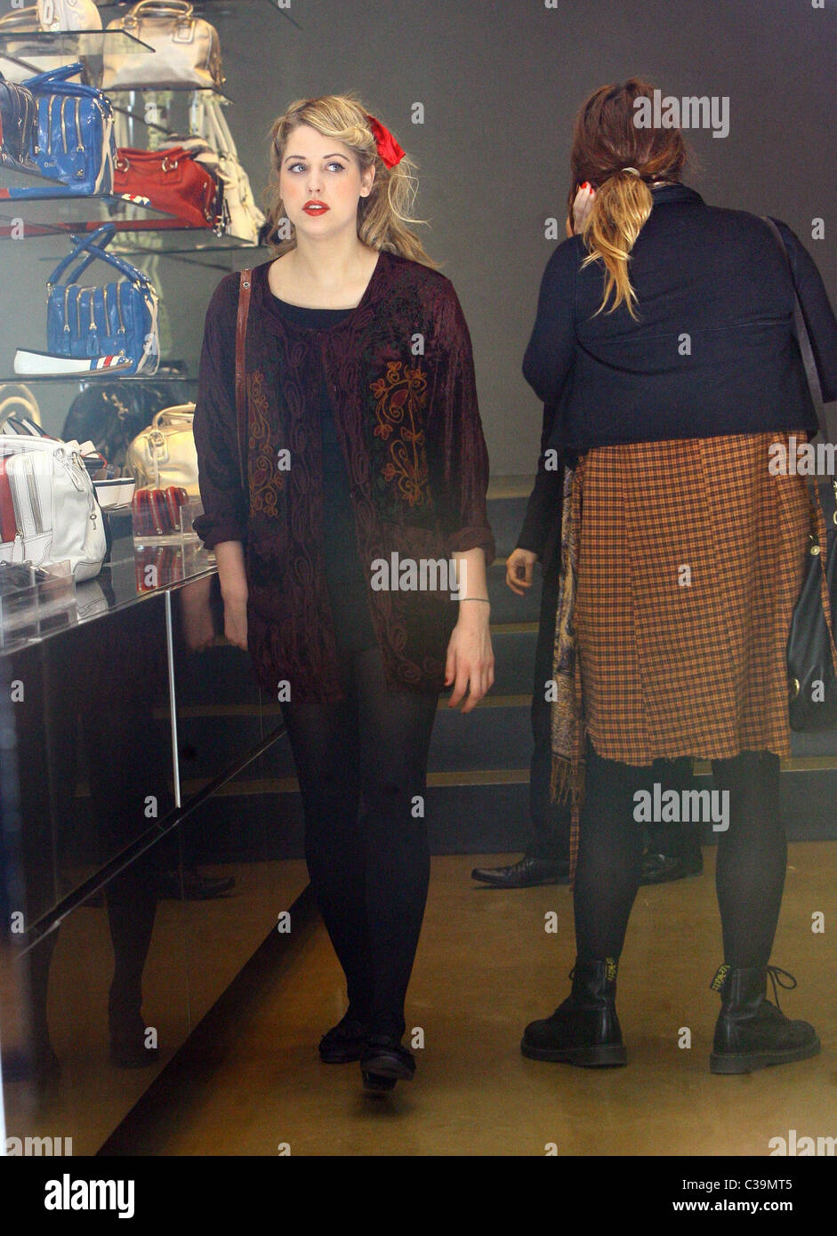 Peaches Geldof and Fifi Brown seen out shopping at Prada in west London ...