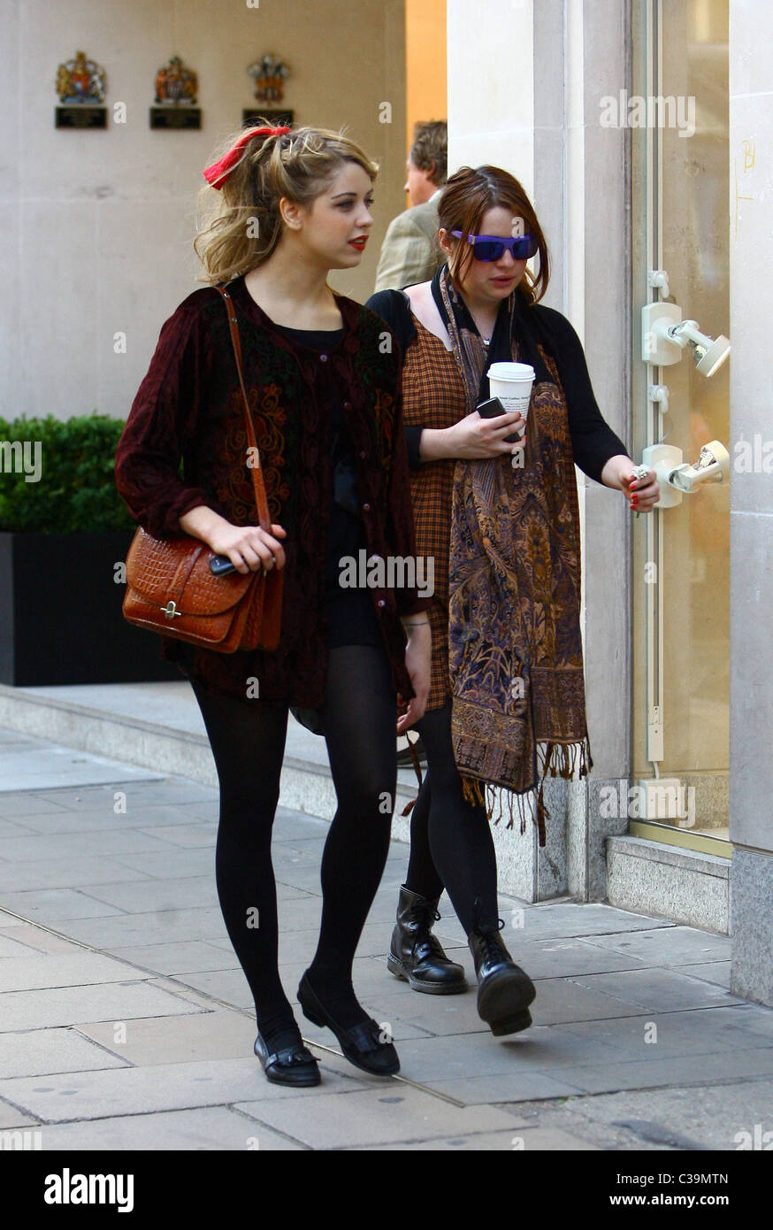 Peaches Geldof and Fifi Brown seen shopping together at designer stores ...