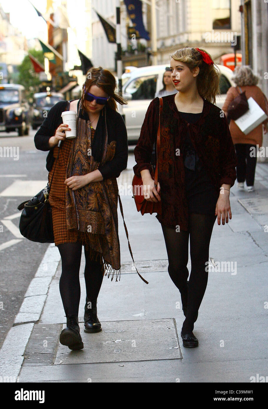 Peaches Geldof and Fifi Brown seen shopping together at designer stores ...