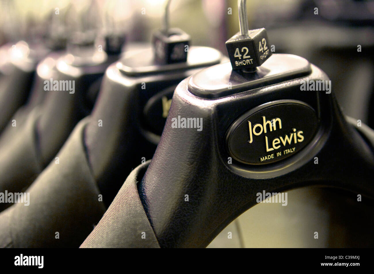 A rail of John Lewis suits in the flagship store on Oxford Street ...