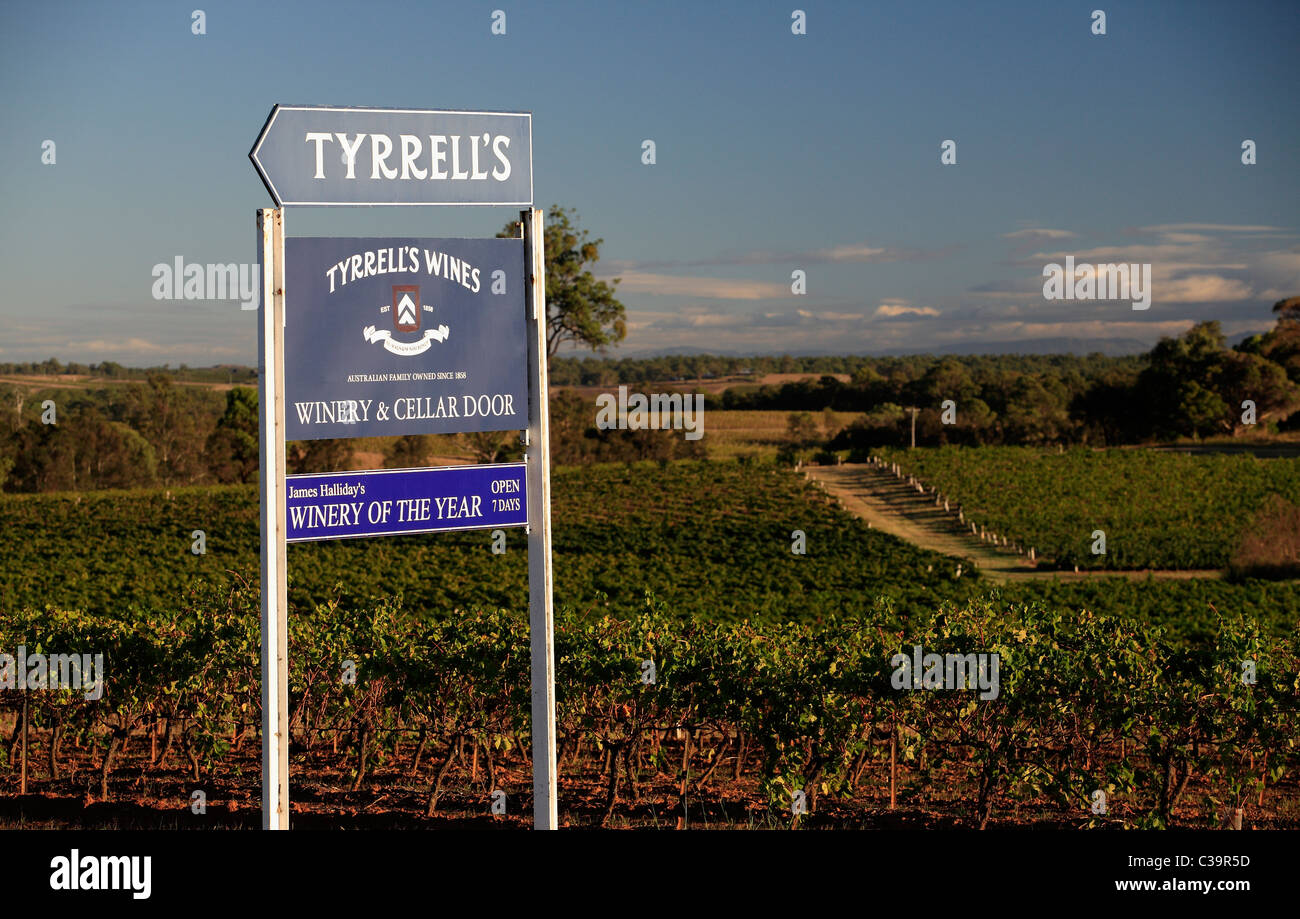 Sign at Tyrrell's Winery, Pokolbin, Hunter Valley, New South Wales ...