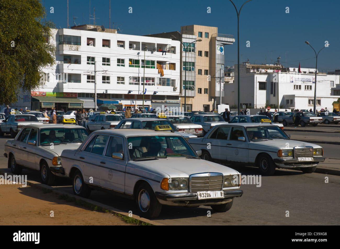 Grand Taxis central Rabat the capital of Morocco Africa Stock Photo - Alamy