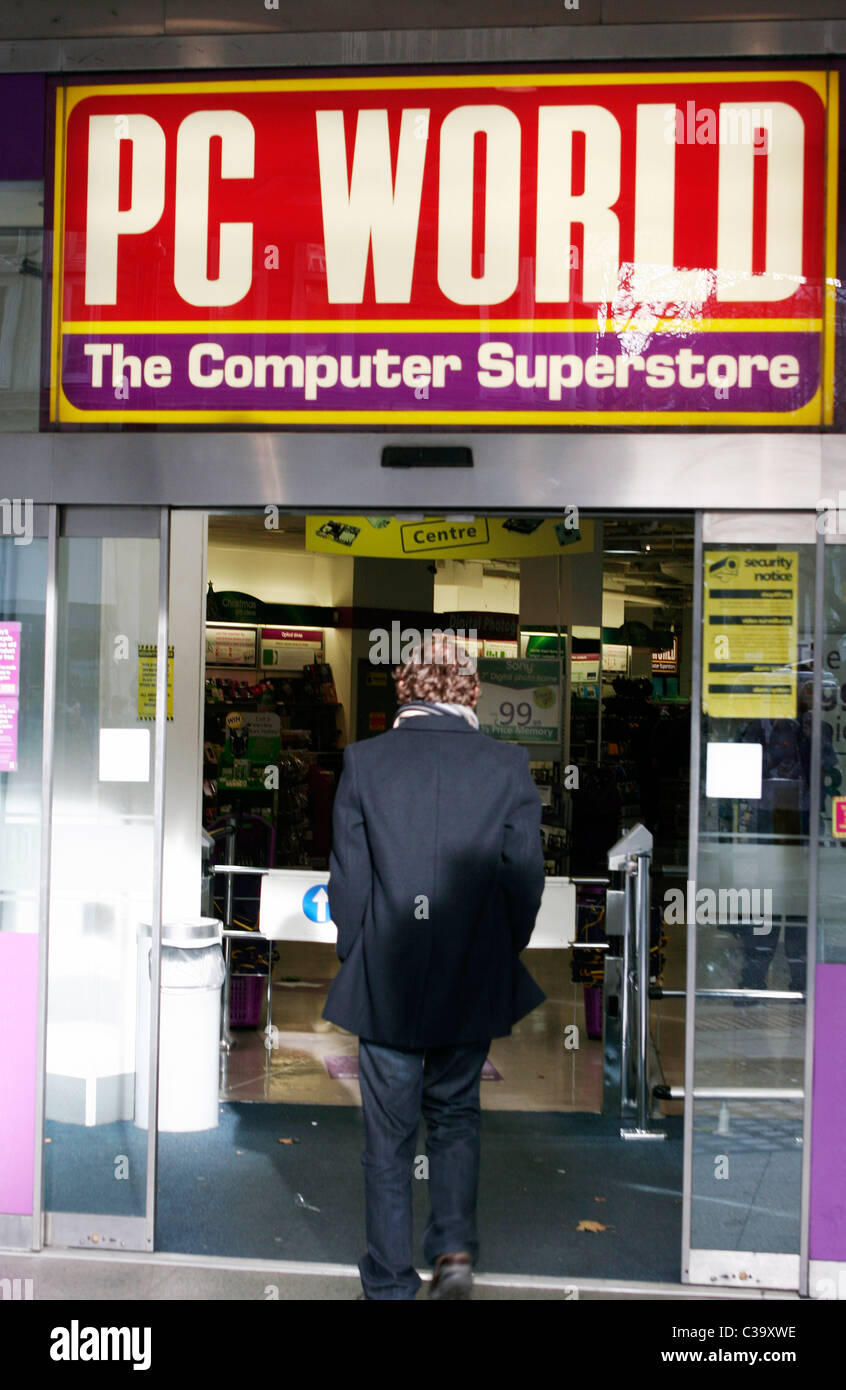 A man entering a PC World store Stock Photo - Alamy