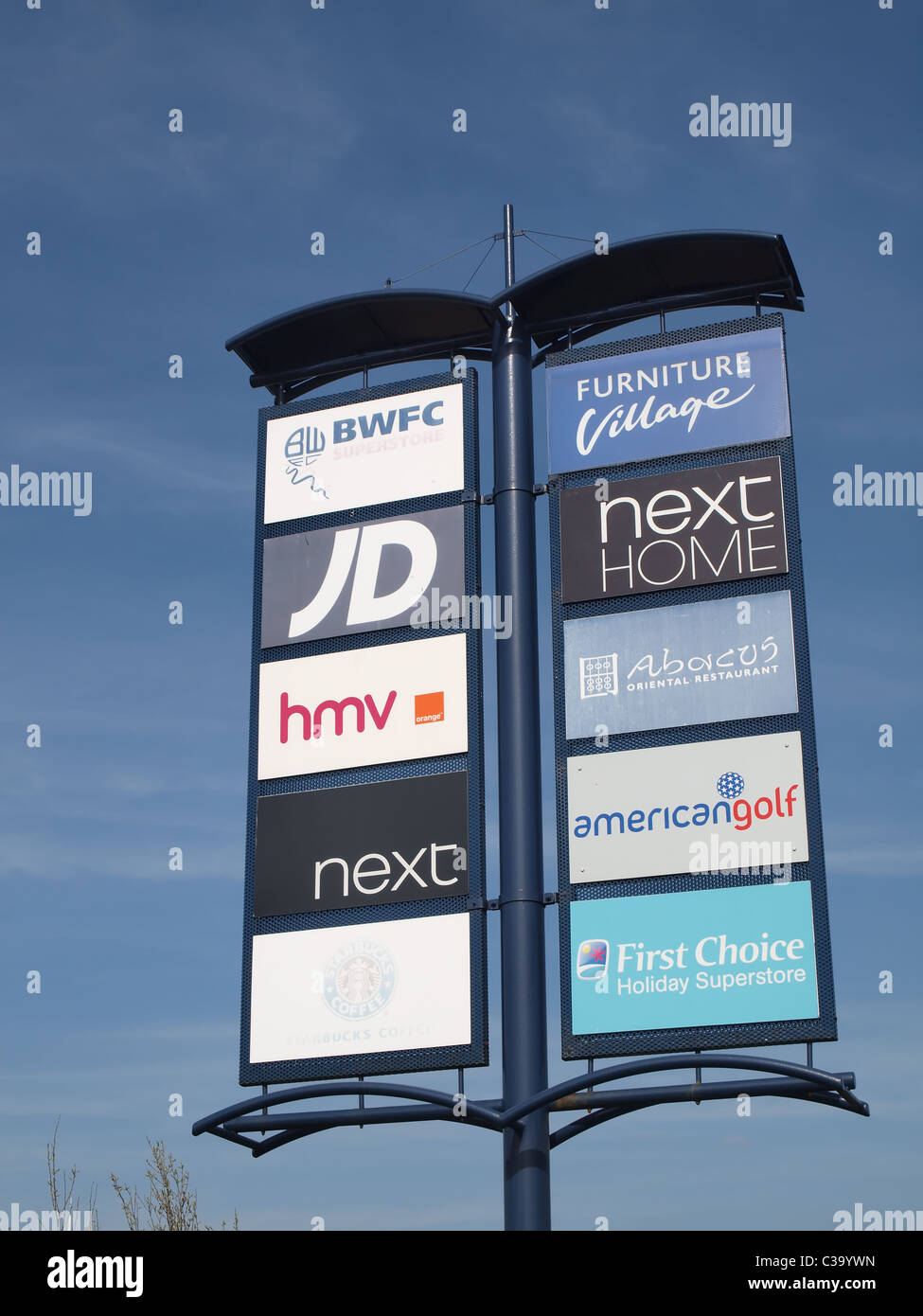 Signs indicating the presence of particular stores on the Middlebrook ...