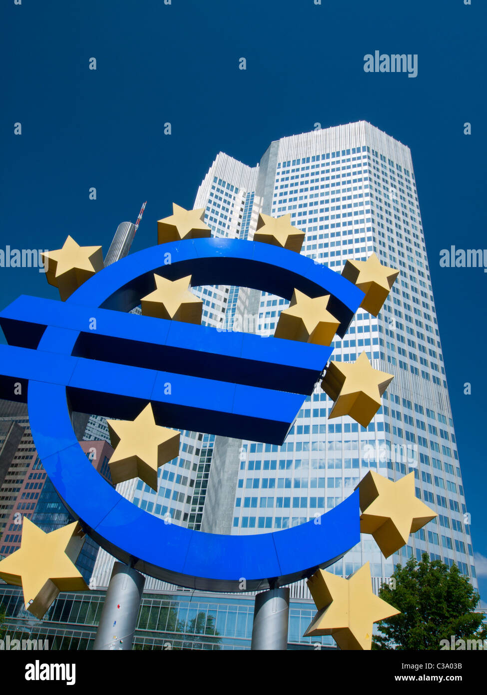 The Euro sign outside the European Central Bank (ECB) in Frankfurt am ...