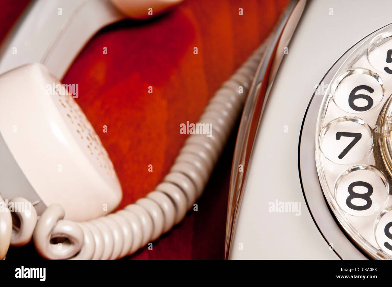 detail of a retro rotary dial telephone Stock Photo - Alamy