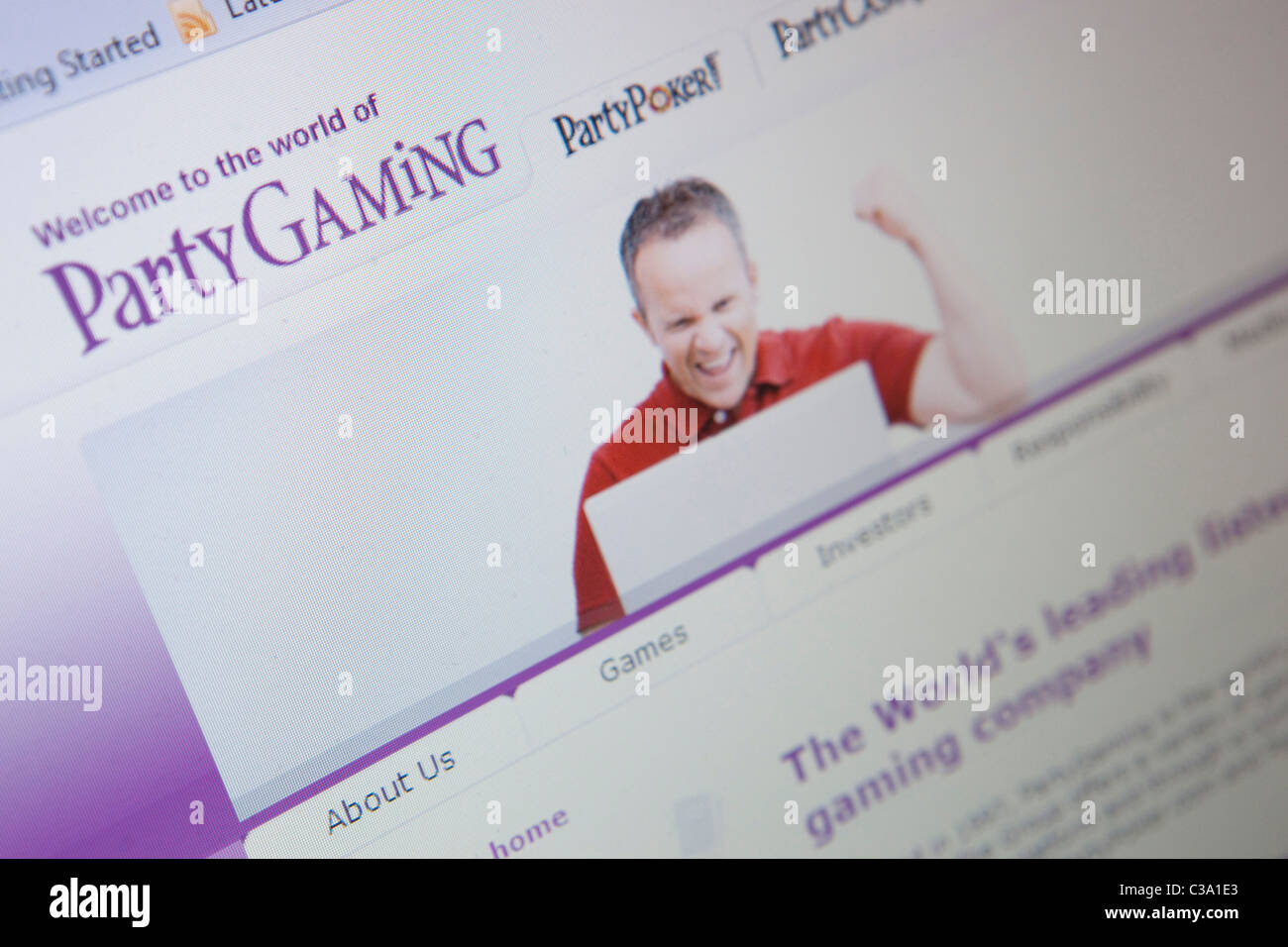Illustrative image of the PartyGaming website Stock Photo - Alamy