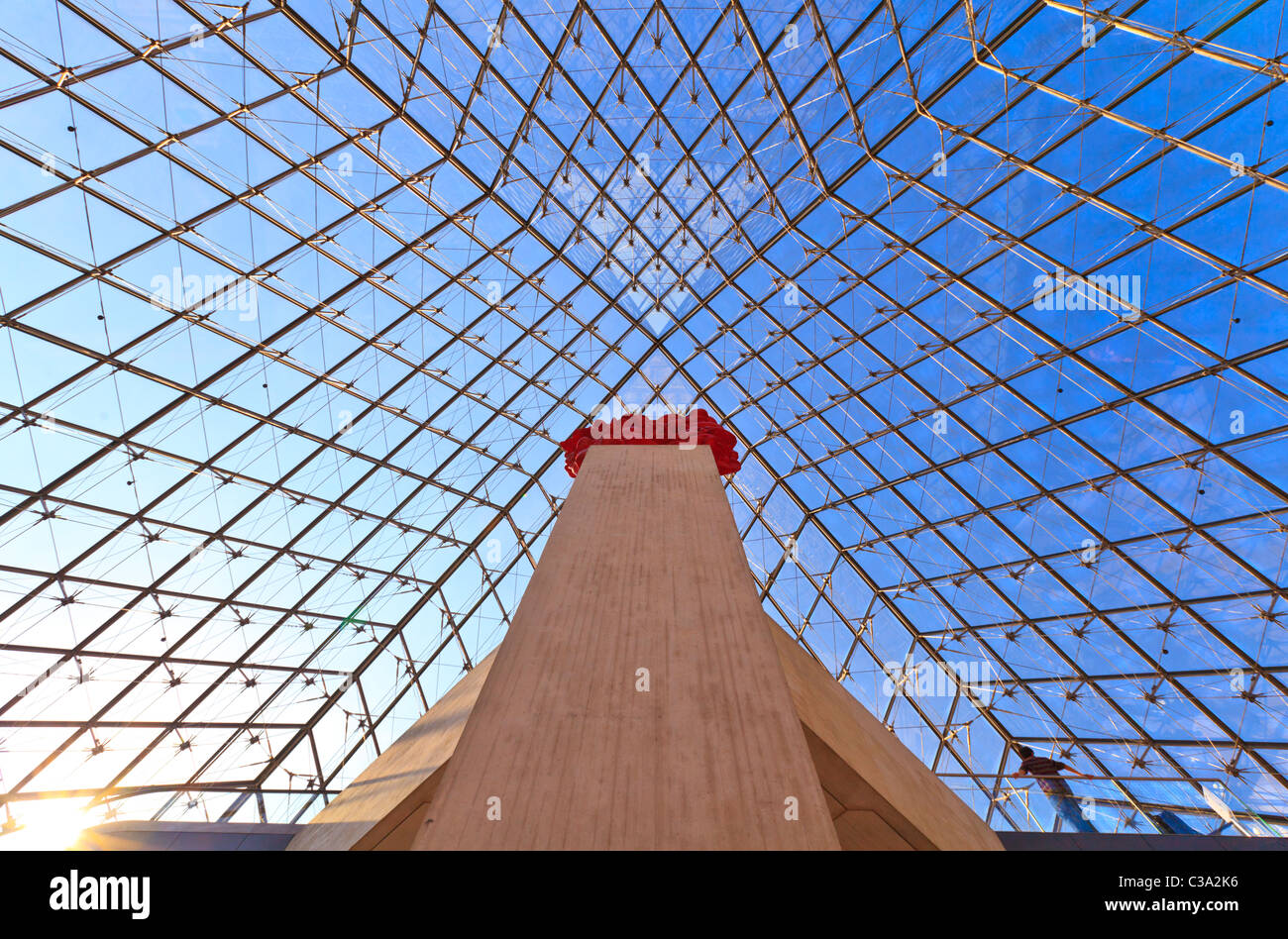 Louvre inside pyramid hi-res stock photography and images - Alamy