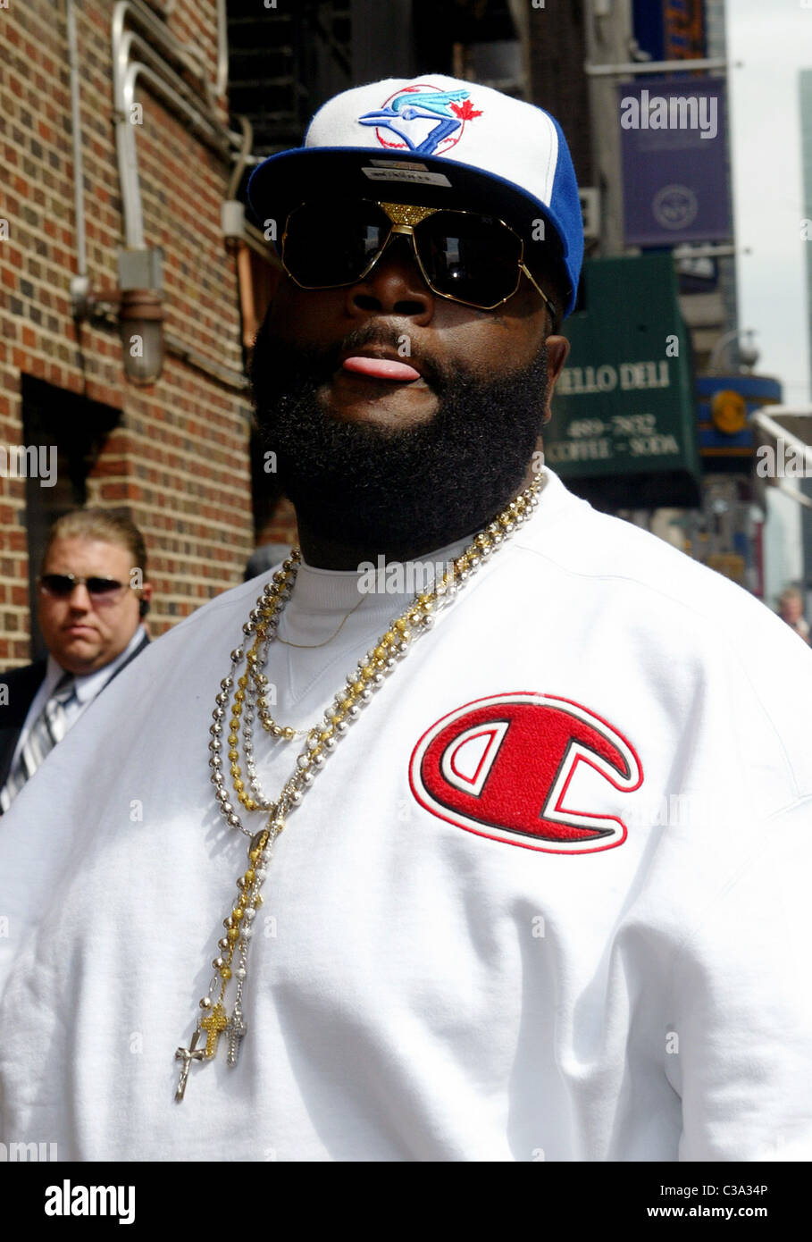 Rapper Rick Ross outside the Ed Sullivan Theatre for the 'Late Show ...