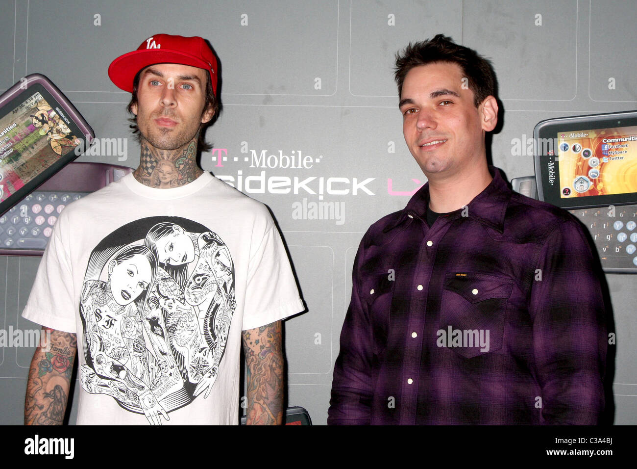 Travis Barker and DJ AM T-Mobile Sidekick LX launch held at Paramount ...