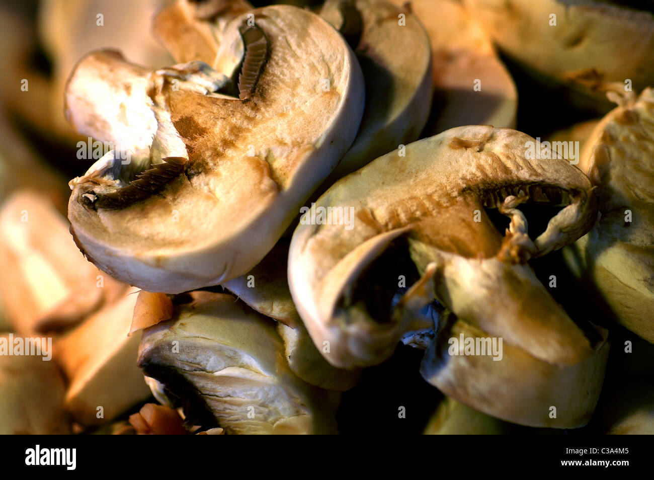 A close-up of raw mushrooms ready to cook Stock Photo - Alamy