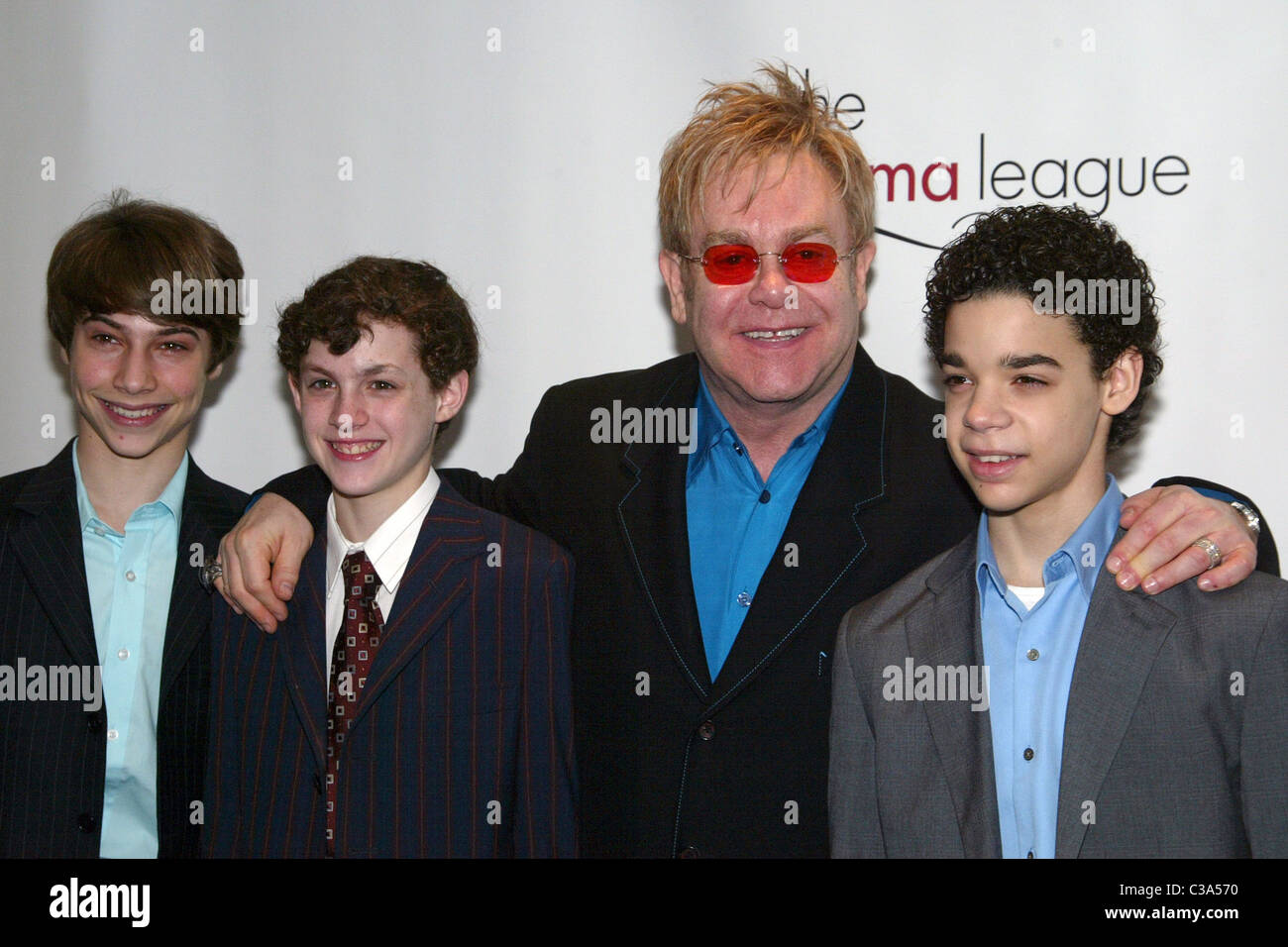 Kiril Kulish, Trent Kowalik, Elton John and David ┴lvarez from the musical Billy Elliot The 75th ...