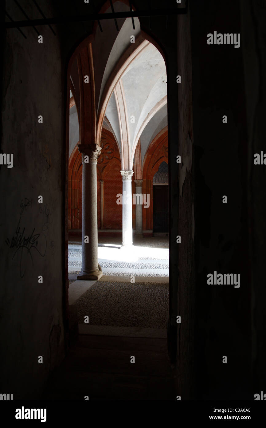 Gothic arches in the Vigevano Castle Stock Photo - Alamy