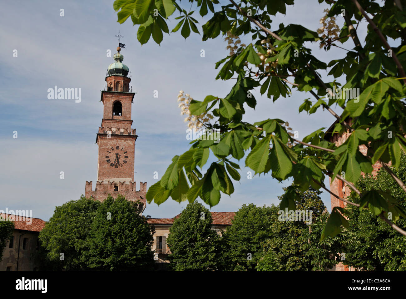 The Tower of Bramante seen from the Vigevano Castle's park Stock Photo ...