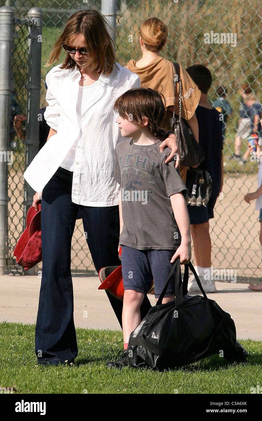 Calista flockhart son liam leaving hi-res stock photography and images ...