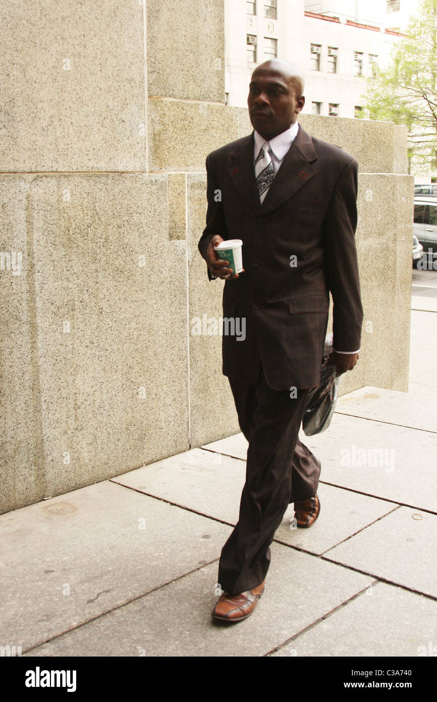 Brady Green, the alleged stalker of Tyra Banks, arrives at a New York ...