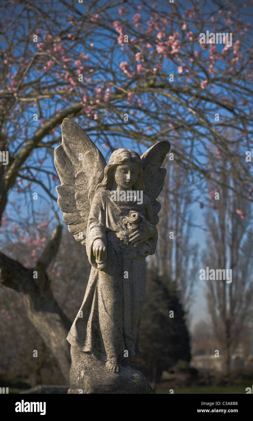 A stone statue of an angel Stock Photo - Alamy