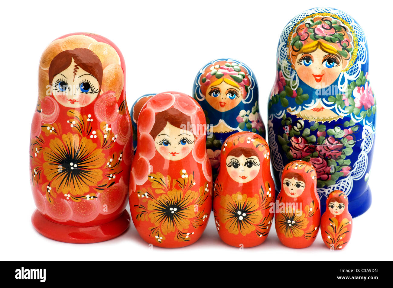 object on white - toy wooden doll matrioshka Stock Photo - Alamy
