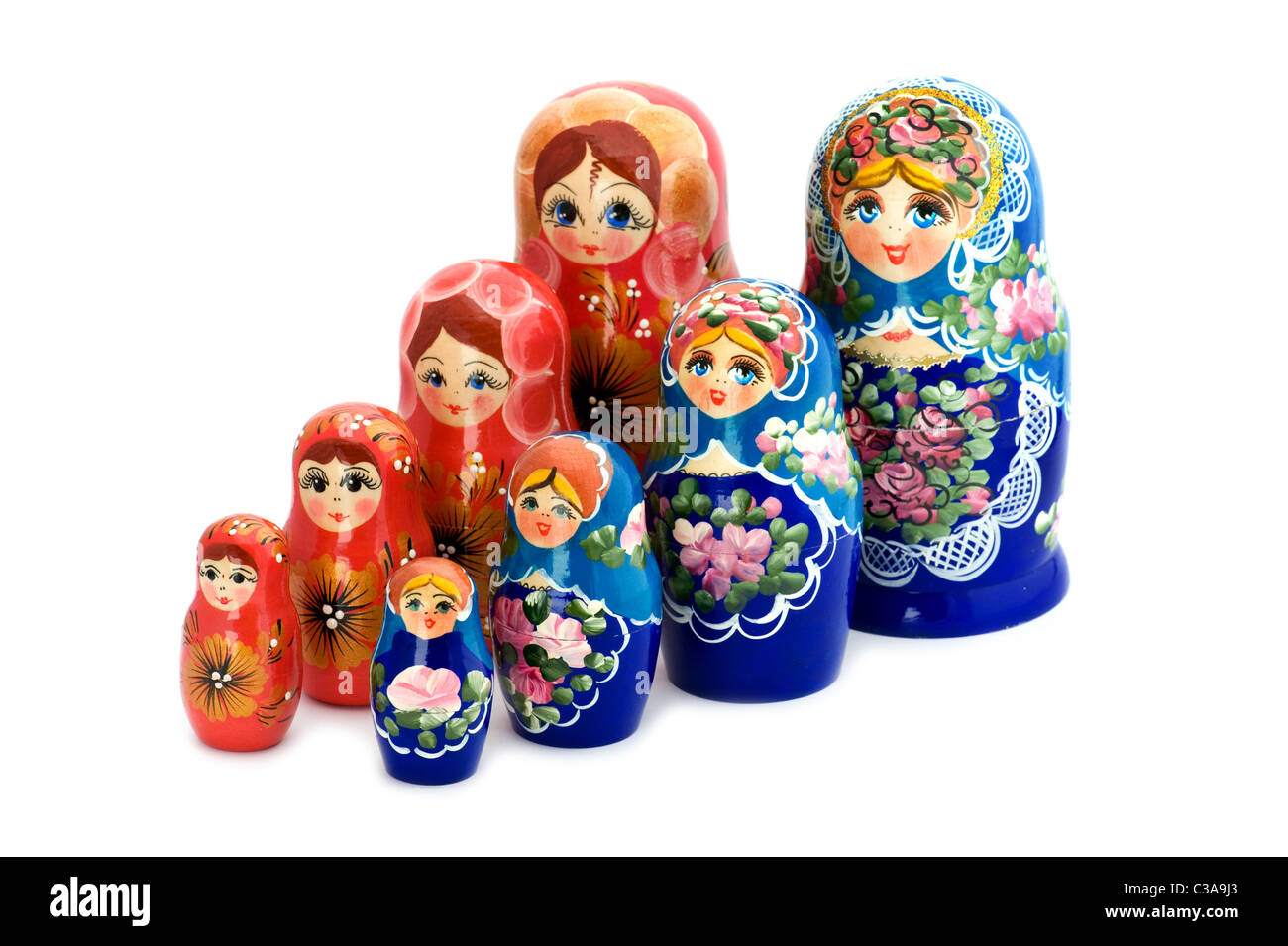 object on white - toy wooden doll matrioshka Stock Photo - Alamy